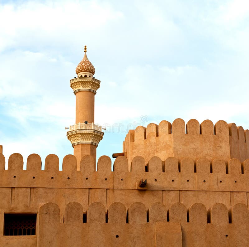 In Oman Muscat the Old Mosque Minaret and Religion in Clear Sky Stock ...