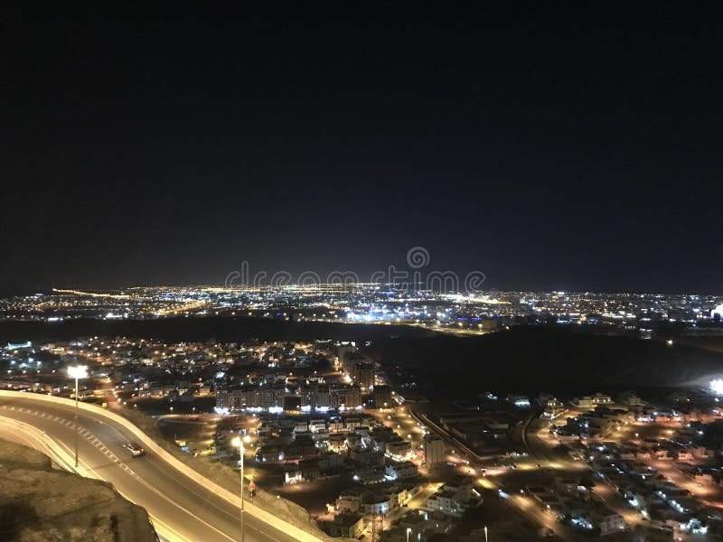 Oman Muscat Seeb stock photo. Image of lighting, night - 174418148