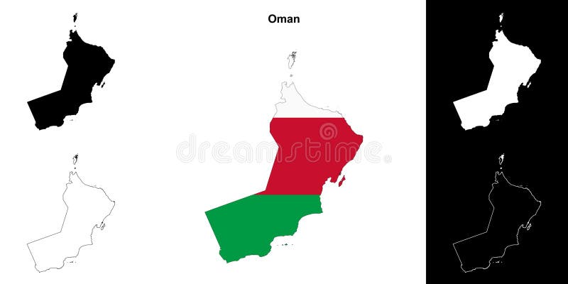Oman outline map stock illustration. Illustration of contour - 323785698