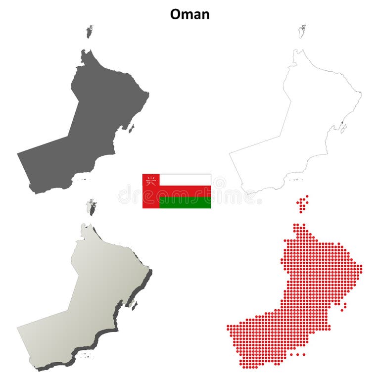 Oman outline map set stock vector. Illustration of outline - 102210802