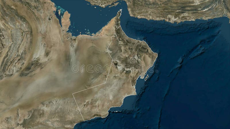 Oman Outlined. High-res Satellite Stock Illustration - Illustration of ...