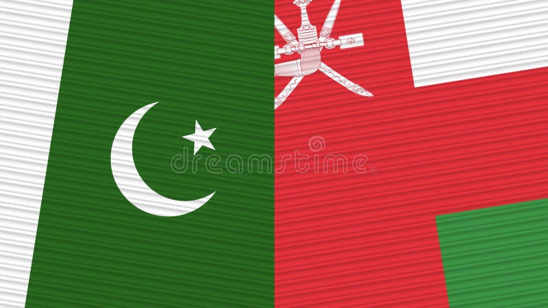Oman and Pakistan Two Half Flags Together Stock Illustration ...