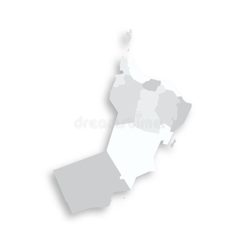 Oman Political Map of Administrative Divisions Stock Vector ...