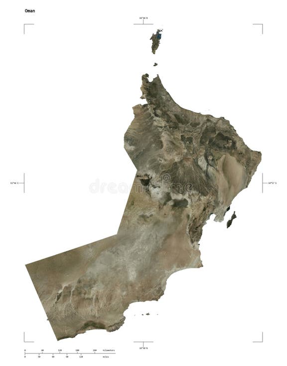 Oman Shape on White. High-res Satellite Stock Illustration ...