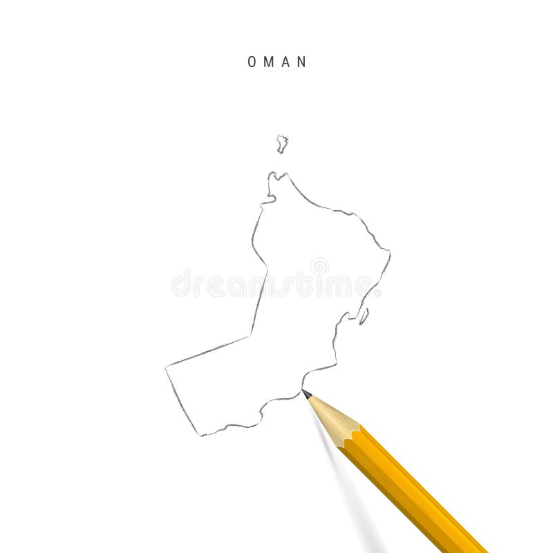 Oman Freehand Sketch Outline Vector Map Isolated on White Background ...