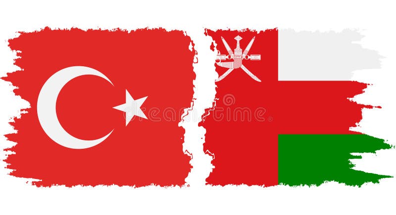 Oman and Turkey Grunge Flags Connection Vector Stock Vector ...