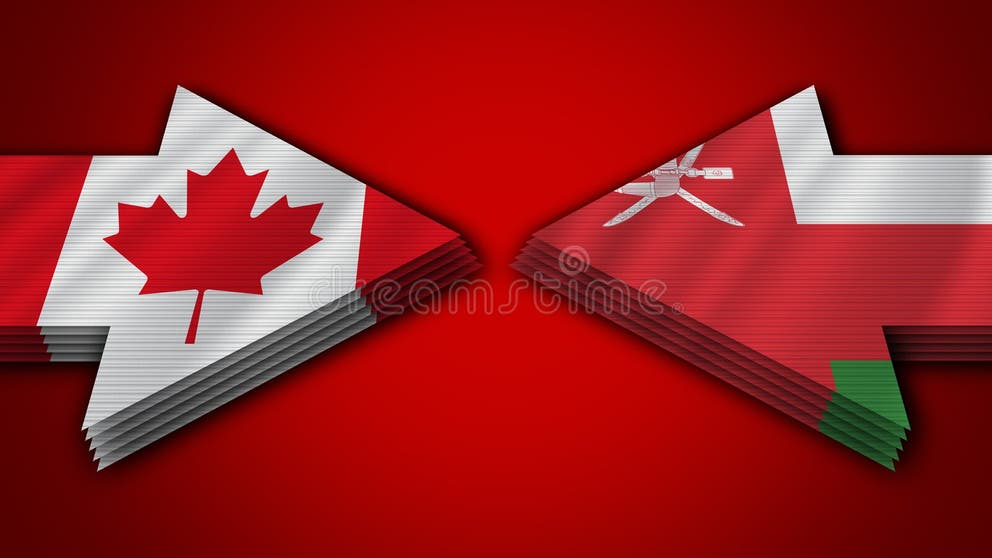 Oman Vs Canada Arrow Flags â€“ 3D Illustrations Stock Illustration ...