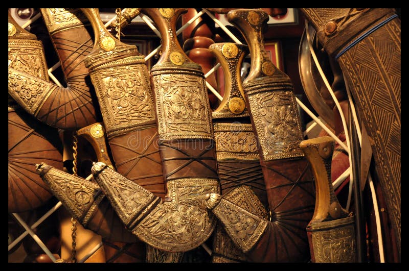 Omani Khanjar is a Traditional Dagger Stock Photo - Image of night ...