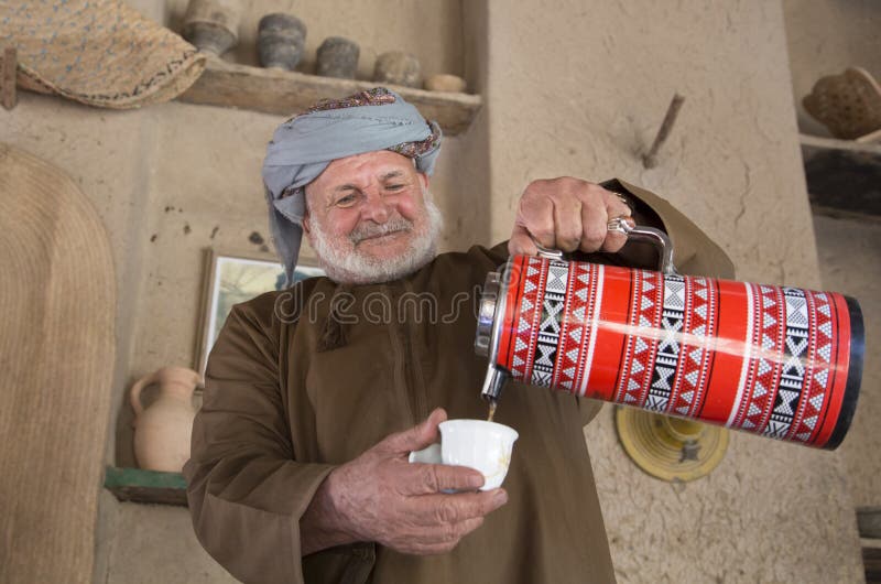 Omani Man Serving Arabic Coffee Editorial Stock Photo - Image of male ...