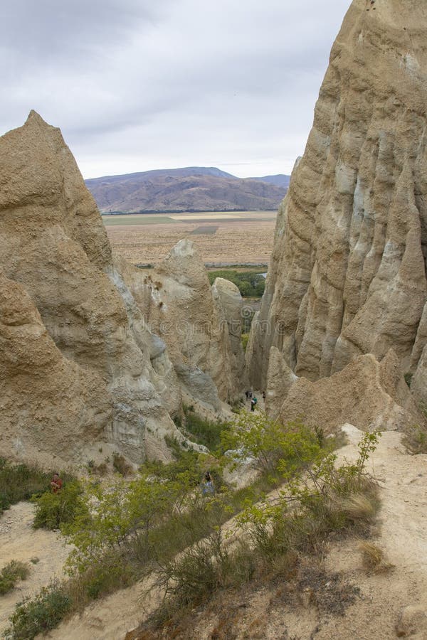 Omarama Clay Cliffs at Waitaki Stock Photo - Image of geological ...