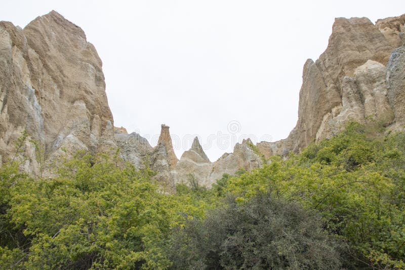 Omarama Clay Cliffs at Waitaki Stock Image - Image of ridge, geological ...
