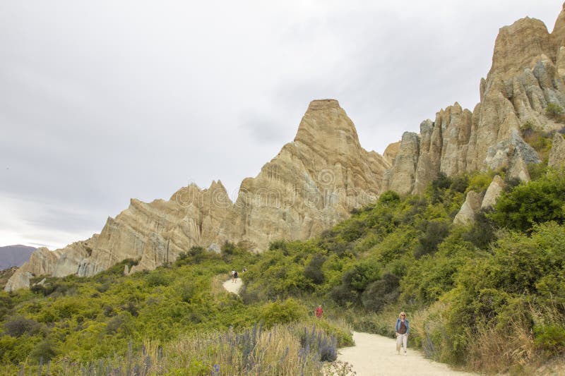Omarama Clay Cliffs at Waitaki Stock Photo - Image of destination ...