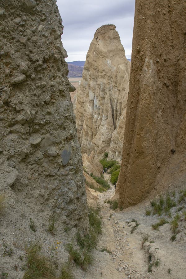 Omarama Clay Cliffs at Waitaki Stock Image - Image of yellow, mountain ...