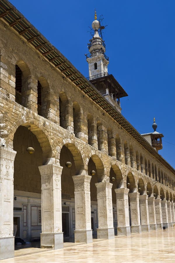 Ancient Masjid Al Amawi Mosque Stock Image - Image of covered, arched ...