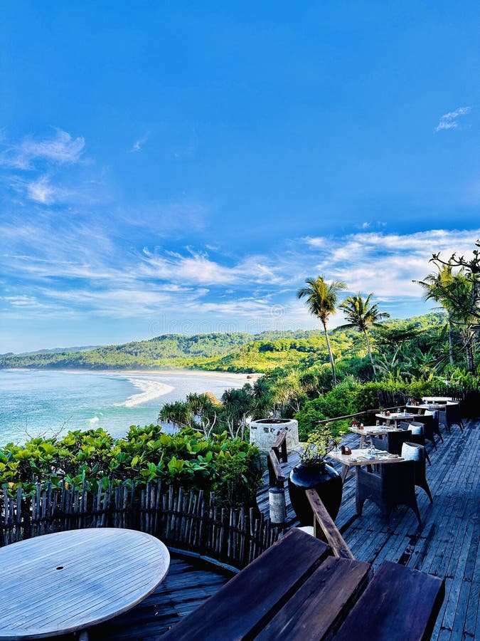 Ombak Beachfront Restaurant in Sumba Stock Photo - Image of sumba ...