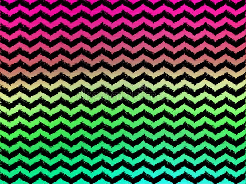 Ombre Wavy Chevrons on Black Background Stock Illustration ...