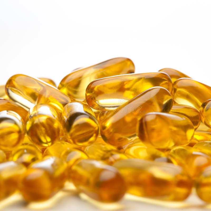 Omega-3 Fish Fat Oil Capsules Stock Photo - Image of system, closeup ...