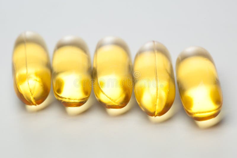 Omega-3 Fish Fat Oil Capsules Stock Image - Image of health, macro ...