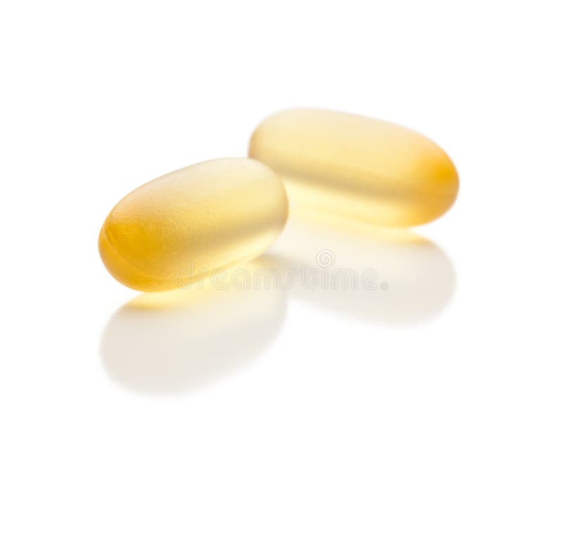 Omega 3 Fish Oil Supplement Capsules on White Stock Image - Image of ...