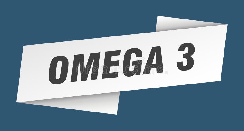 Omega 3 Banner Template. Ribbon Label Sign. Sticker Stock Vector ...