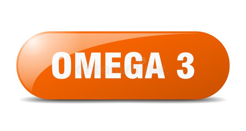 Omega 3 Button. Sticker. Banner. Rounded Glass Sign Stock Vector ...