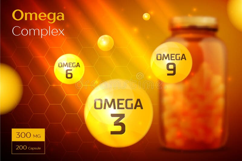 Omega 3 6 9 Complex Template, Background Stock Vector - Illustration of ...