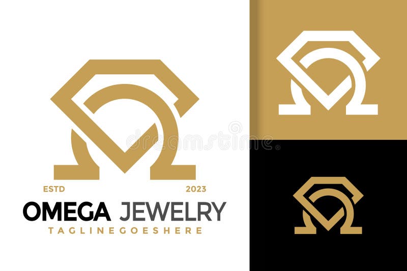 Omega Diamond Jewelry Logo Vector Icon Illustration Stock Vector ...