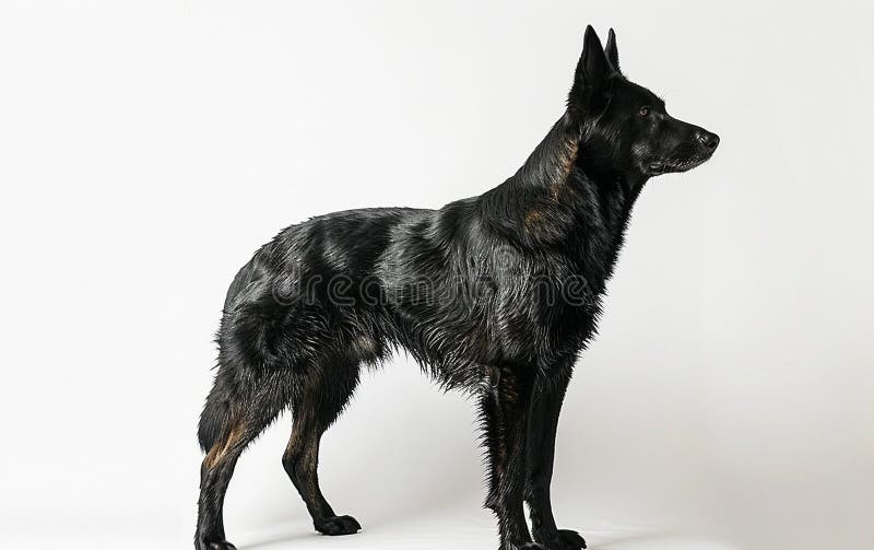 Omega Dog on Clean White Background -Generative Ai Stock Illustration ...