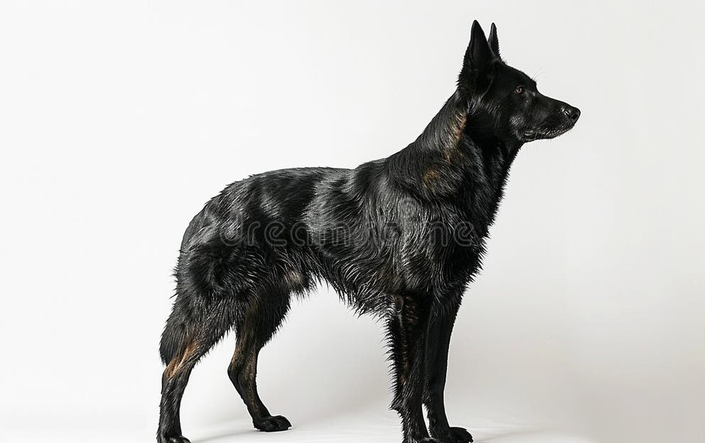 Omega Dog on Clean White Background -Generative Ai Stock Illustration ...