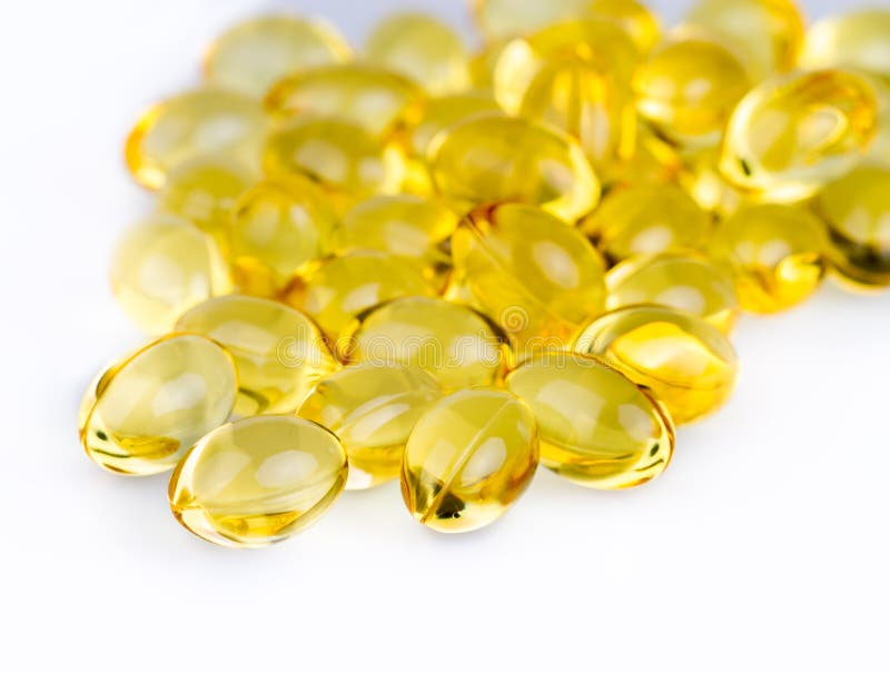 Omega Fish Oil Pills on White Background Stock Image - Image of ...