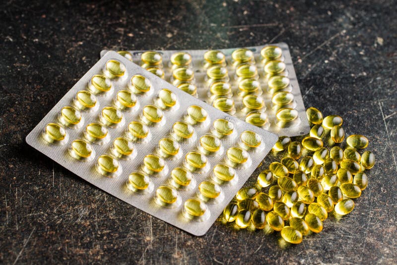 Omega 3 gel capsules. stock photo. Image of prescription - 130994010