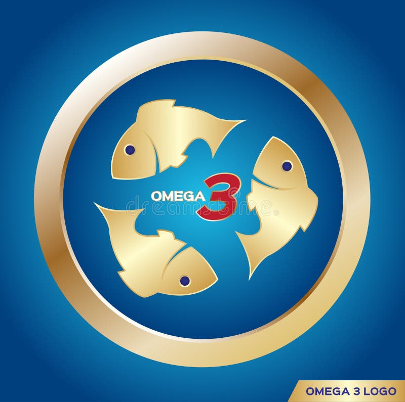 Omega 3 Icon and Logo , . Omega 3 and Vitamin Gold Set Stock ...