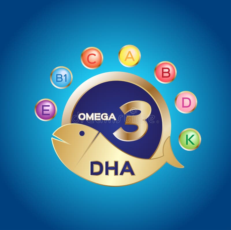 Omega 3 Logo and Icon , Dha and Vitamin Stock Illustration ...