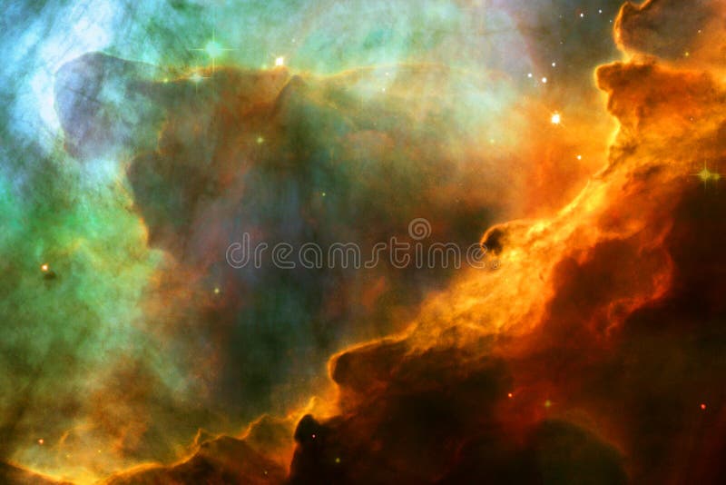 The Omega Nebula or Swan Nebula in Outer Space. Stock Illustration ...