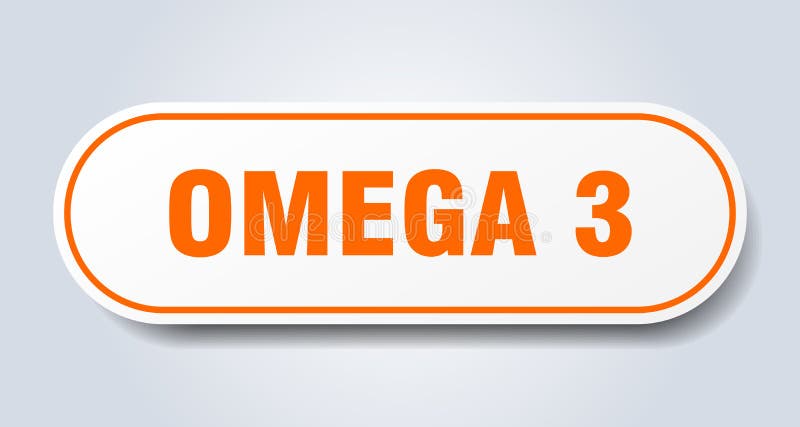 Omega 3 Sign. Rounded Isolated Button. White Sticker Stock Vector ...
