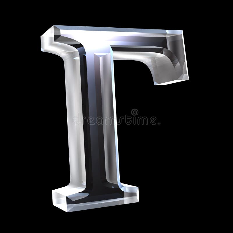 Omega symbol in glass (3d) stock illustration. Illustration of black ...