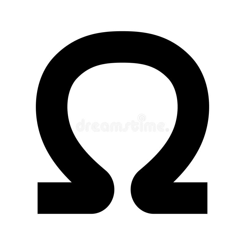 Omega symbol icon stock illustration. Illustration of education - 325936171