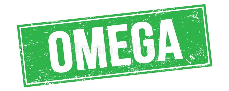 OMEGA Text on Green Grungy Rectangle Stamp Stock Illustration ...