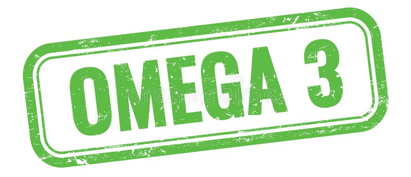 OMEGA 3 Text on Green Grungy Vintage Stamp Stock Illustration ...
