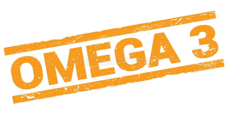 OMEGA 3 Text on Orange Rectangle Stamp Sign Stock Illustration ...