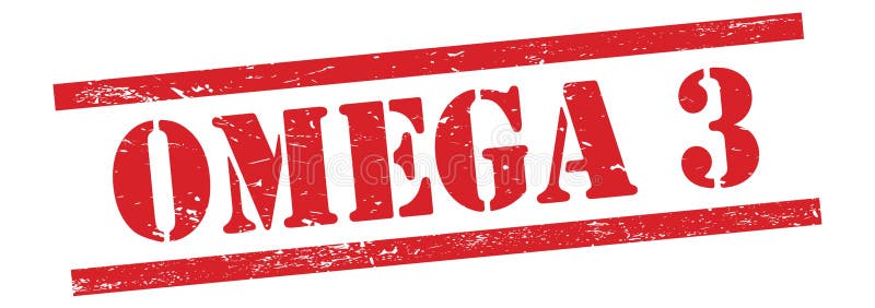 OMEGA 3 Text on Red Grungy Lines Stamp Stock Illustration ...