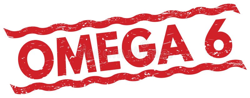 OMEGA 6 Text on Red Lines Stamp Sign Stock Illustration - Illustration ...