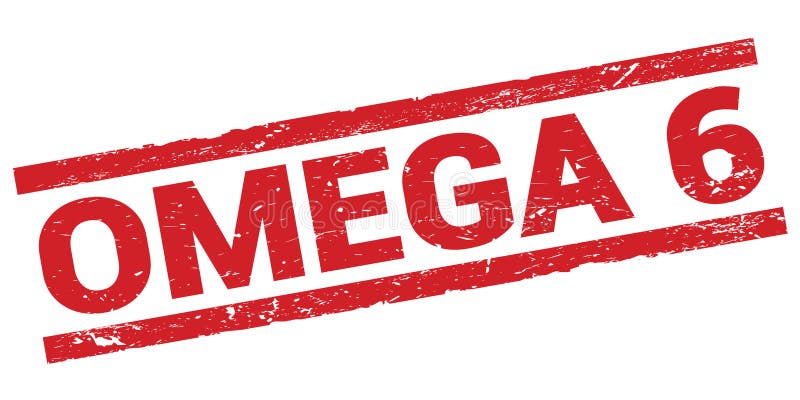 OMEGA 6 Text on Red Rectangle Stamp Sign Stock Image - Image of sign ...