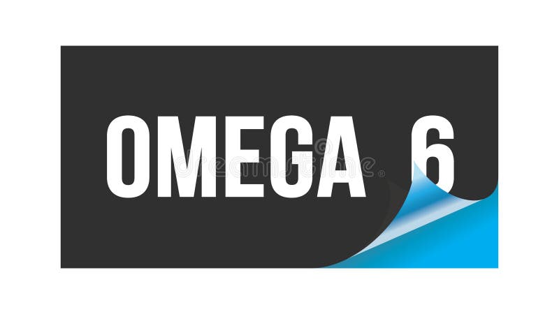 OMEGA 6 Text Written on Black Blue Sticker Stock Illustration ...