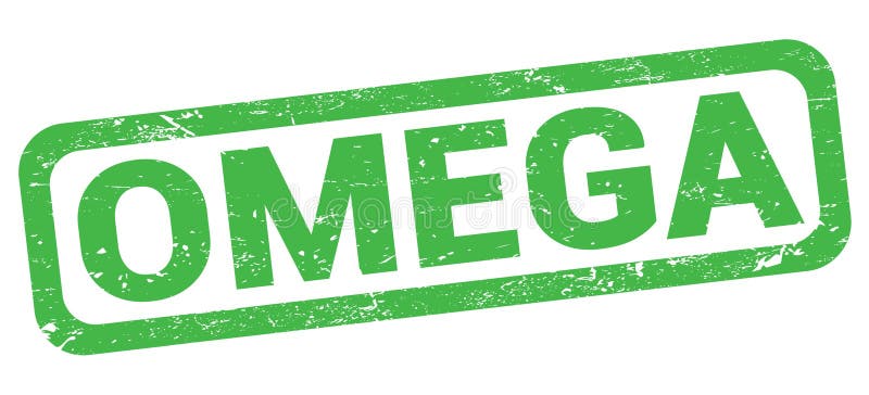 OMEGA Text Written on Green Rectangle Stamp Stock Illustration ...