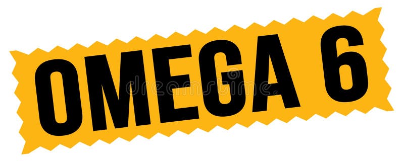 OMEGA 6 Text Written on Orange-black Zig-zag Stamp Stock Illustration ...