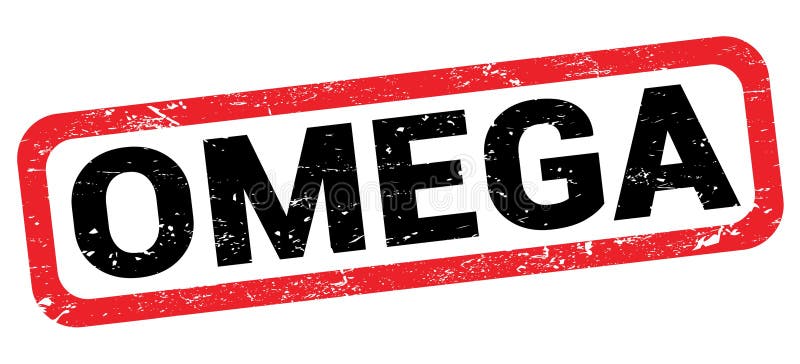 OMEGA Text Written on Red-black Rectangle Stamp Stock Illustration ...