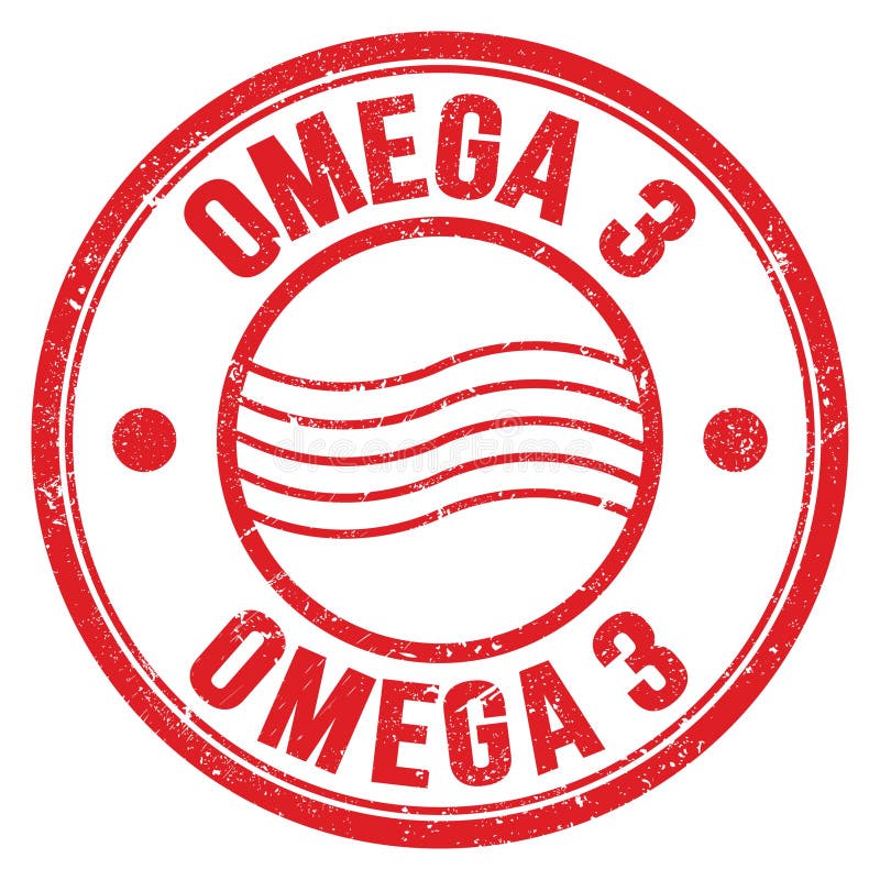 OMEGA 3 Text Written on Red Round Postal Stamp Sign Stock Illustration ...