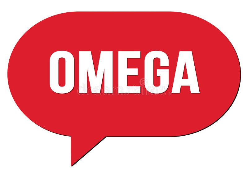 OMEGA Text Written in a Red Speech Bubble Stock Illustration ...