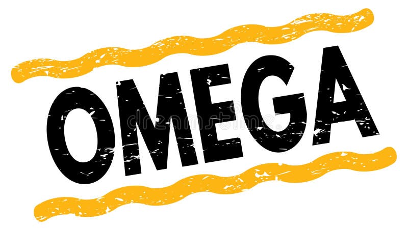 OMEGA Text on Yellow-black Lines Stamp Sign Stock Illustration ...